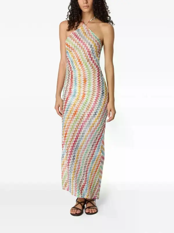 Missoni Zigzag Halterneck Beach Dress - White
