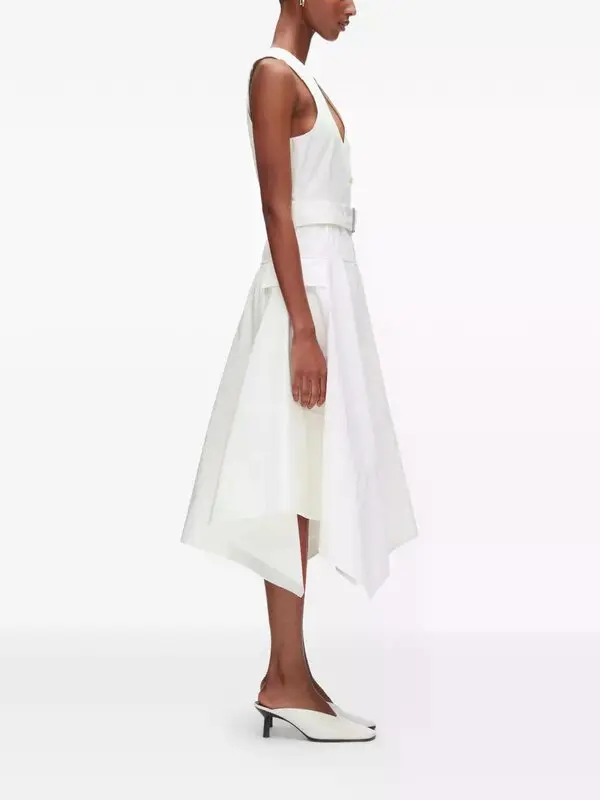 3.1 Phillip Lim Belted V-neck Midi Dress - Neutrals