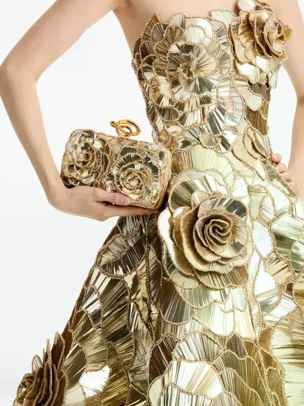 gold dress with clutch Light Gold Natasha Ball Mesh Clutch main image 1