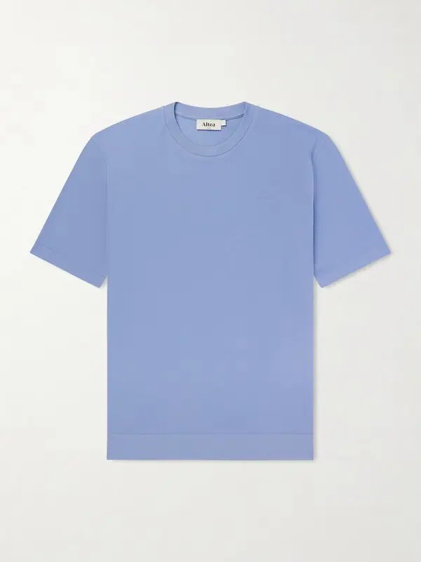 Altea Cotton-piqué T-shirt - Blue