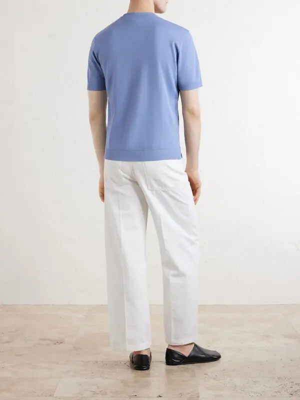 Altea Cotton-piqué T-shirt - Blue