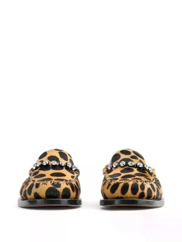 FORTE_FORTE Leather Jewelled Loafers - Neutrals