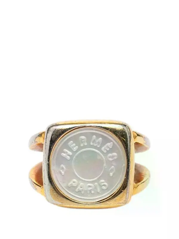 Hermès 1990-2000 Bijouterie Fantaisie Corozo Ring - Gold