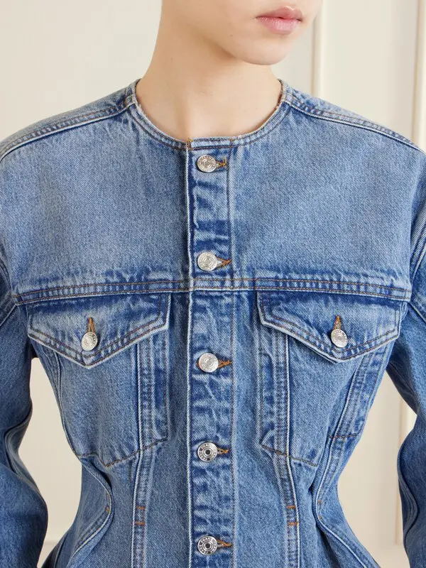 FRAME The Nipped Denim Jacket - Blue