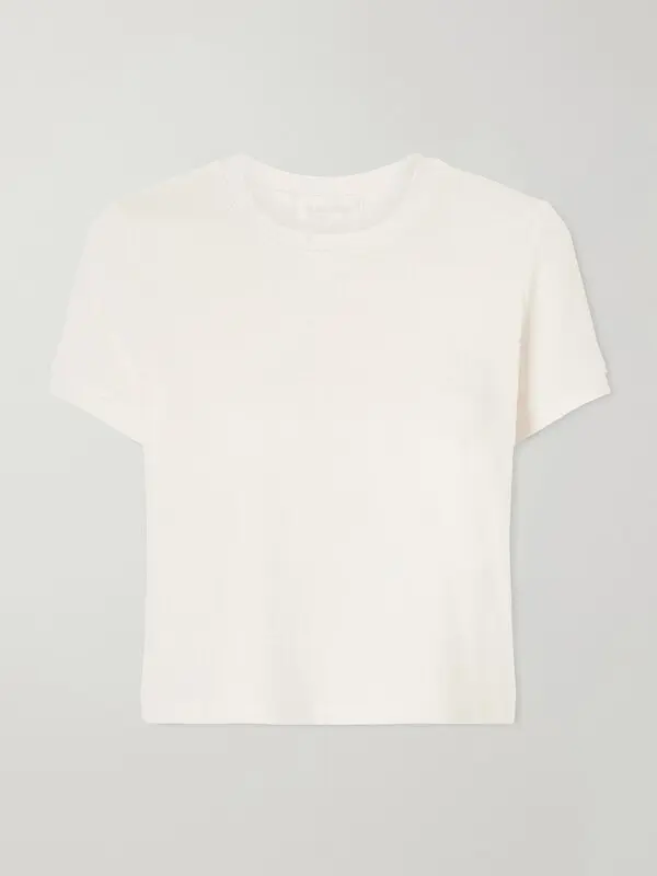 Suzie Kondi Carpi Cotton-blend Terry T-shirt - Neutrals
