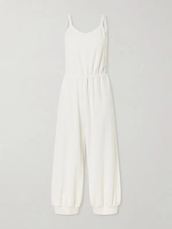 Suzie Kondi Giorgi Cotton-blend Terry Jumpsuit - Neutrals