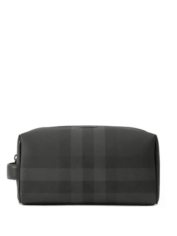 Burberry Check Travel Pouch - Grey