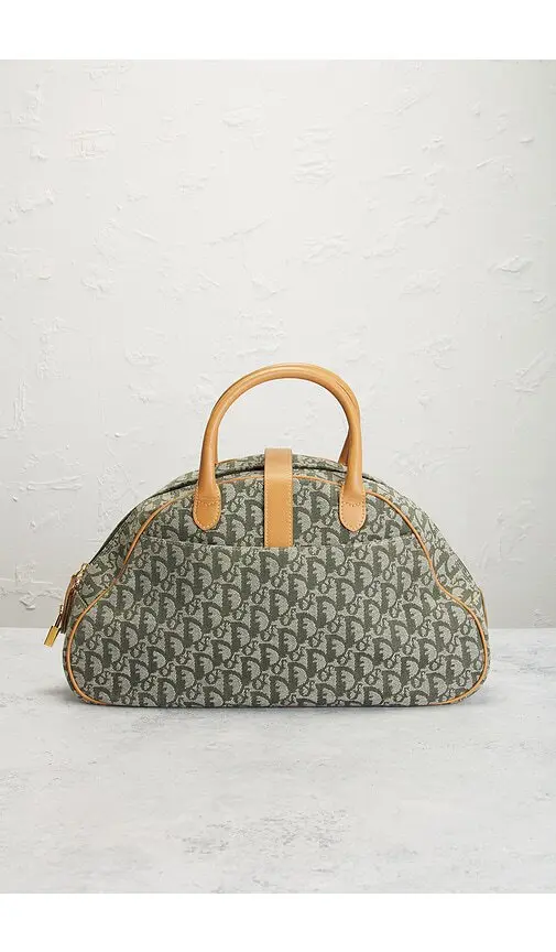 Dior Vintage Diorissimo Double Saddle Bowler Bag - Beige