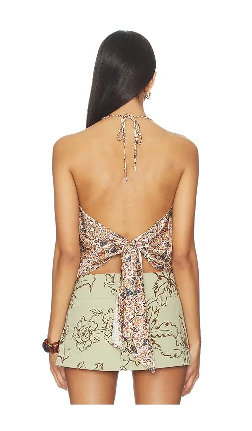 JULIET JOHNSTONE Satin Cowl Neck Halter Top