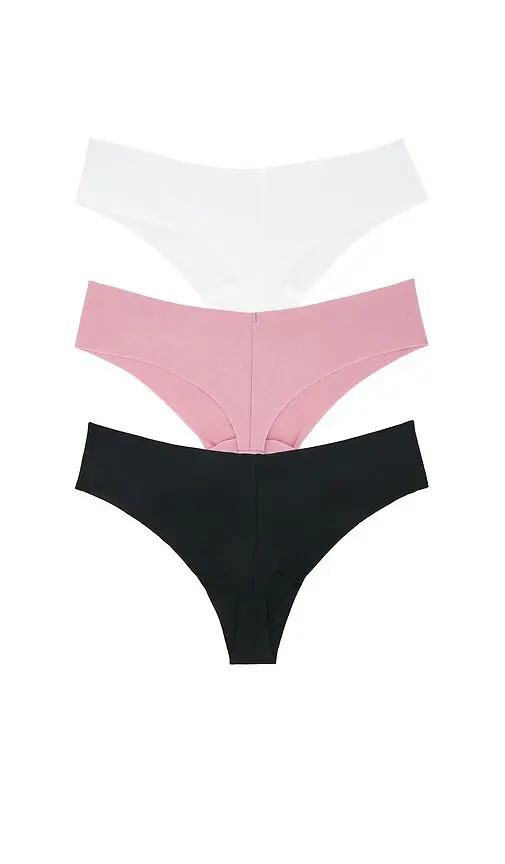 Commando Butter Thong 3-pack In Black,pink
