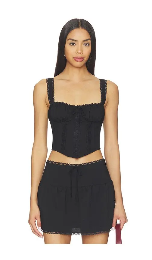 MORE TO COME Elaine Corset Top - Black
