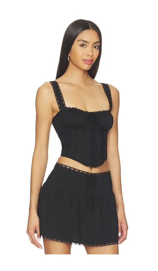 MORE TO COME Elaine Corset Top - Black