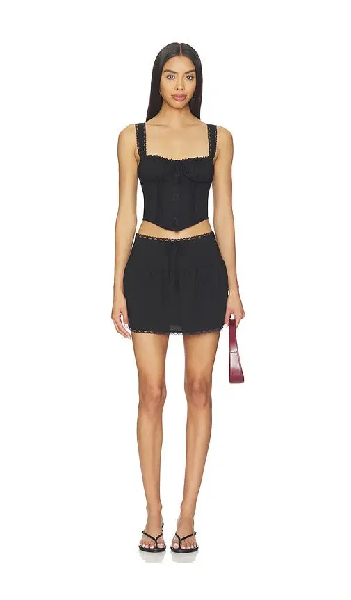 MORE TO COME Elaine Corset Top - Black