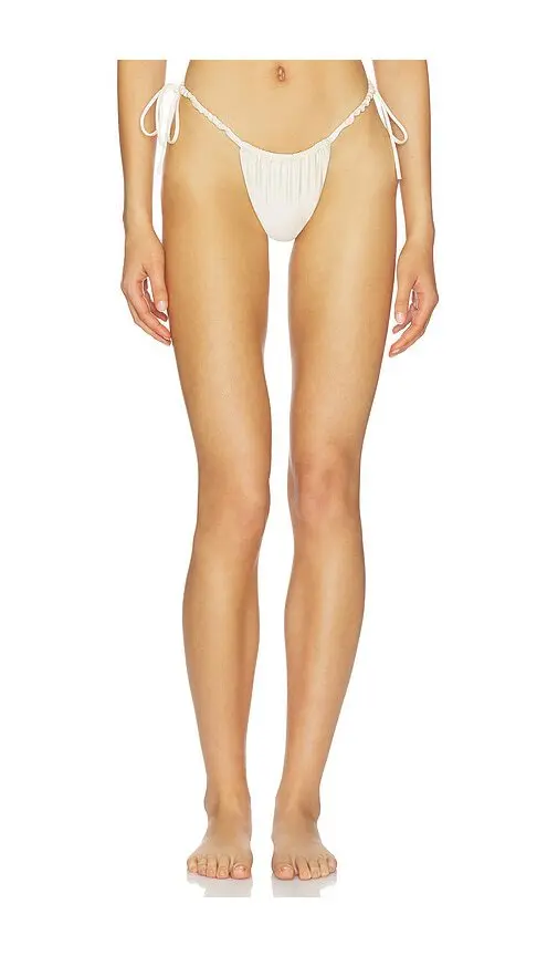 MONTCE X Elsa Hosk Brasil Side Tie Bikini Bottom - Cream Silkie