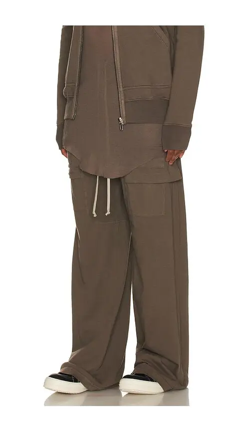 Rick Owens Creatch Cargo Drawstring Pants In Grey - Dust