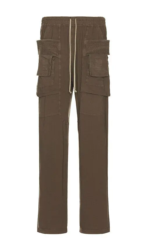 Rick Owens Creatch Cargo Drawstring Pants In Grey - Dust