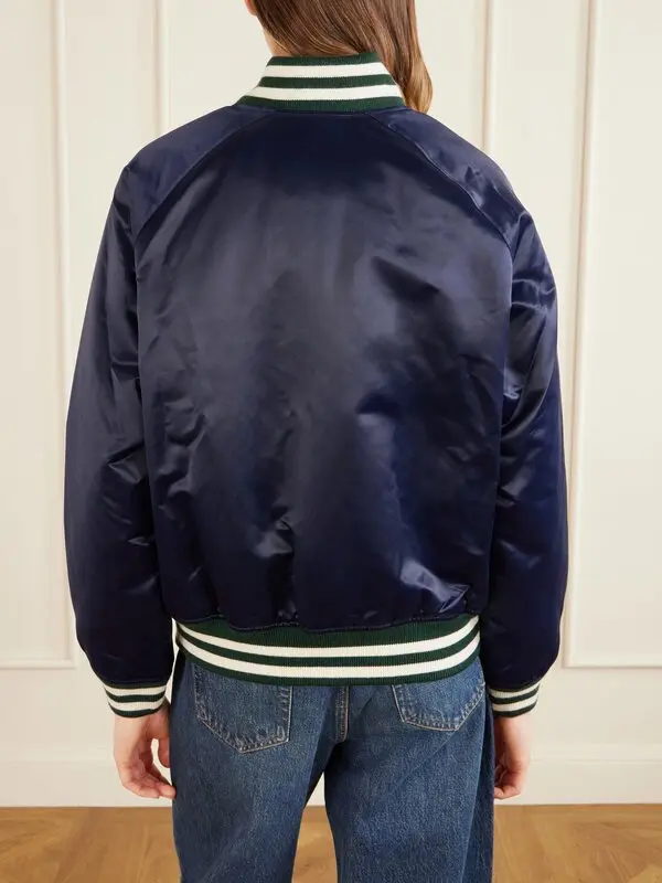 Aimé Leon Dore Logo-embroidered Satin Varsity Jacket