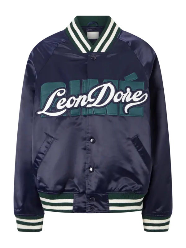 Aimé Leon Dore Logo-embroidered Satin Varsity Jacket - Blue