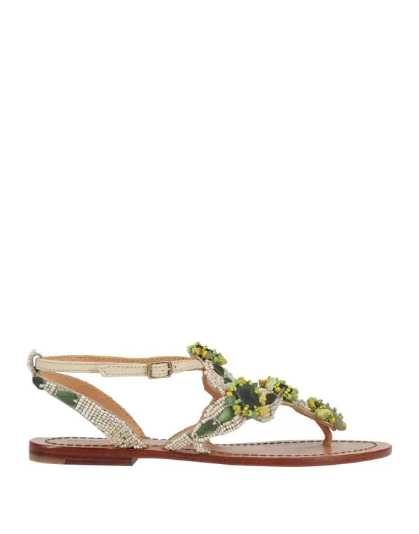 Malìparmi Thong Sandal Size Textile Fibers - Green