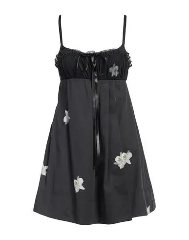 REIMAGINE PINKO X PATRICK MCDOWELL Mini Floral-print Cotton Dress - Black