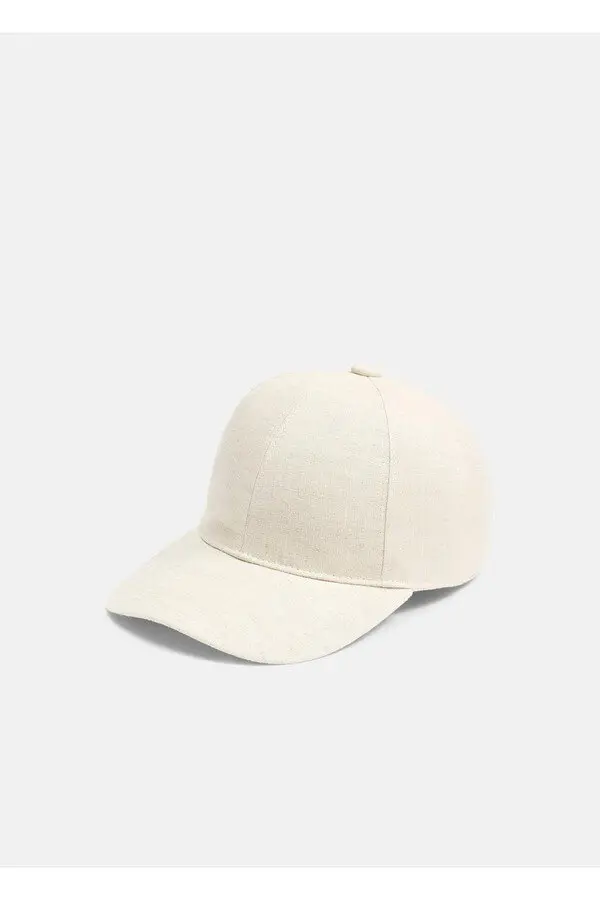 Vince Linen Baseball Cap - White