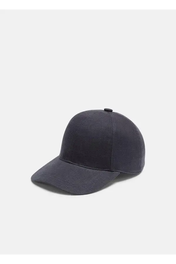 Vince Linen Baseball Cap - Blue