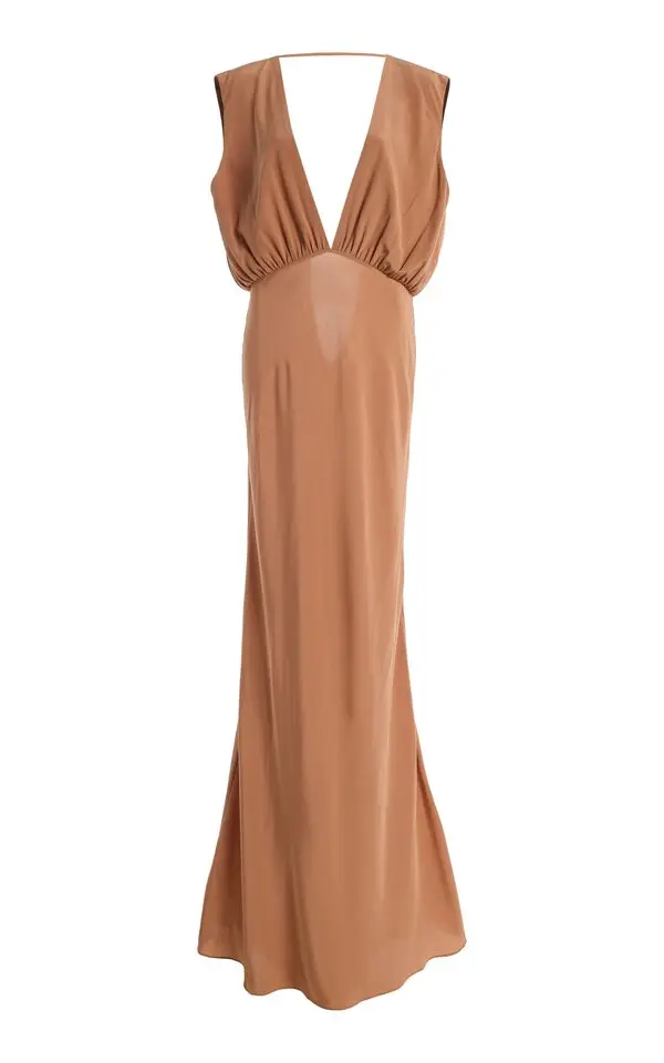 TEMILY Hera Crepe Gown - Neutral