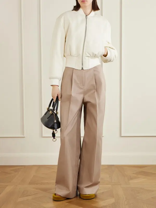 Balenciaga Cropped Shell Bomber Jacket - Neutrals