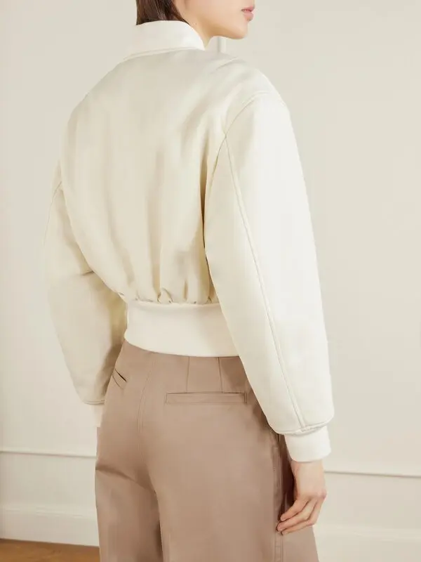 Balenciaga Cropped Shell Bomber Jacket - Neutrals