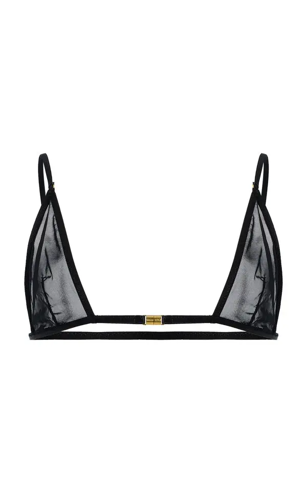TEMILY Isoceles Mesh Bra - Black