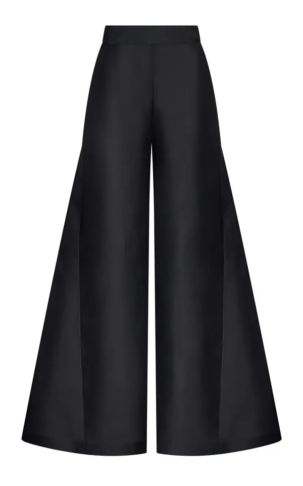 TEMILY Isoceles Silk-gazar Trousers - Black