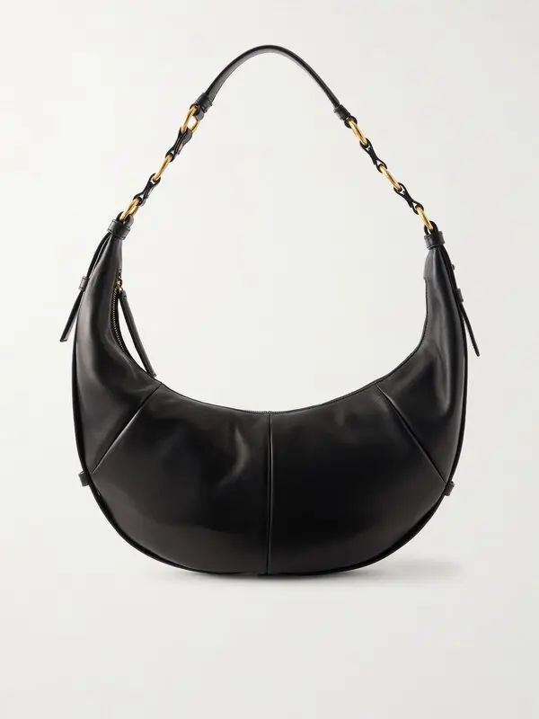 Saint Laurent Saharienne Leather Shoulder Bag - Black