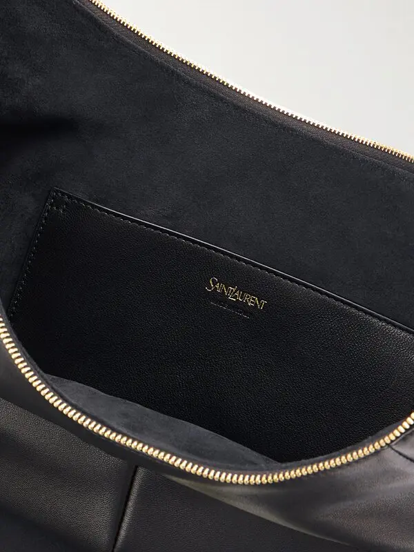 Saint Laurent Saharienne Leather Shoulder Bag - Black