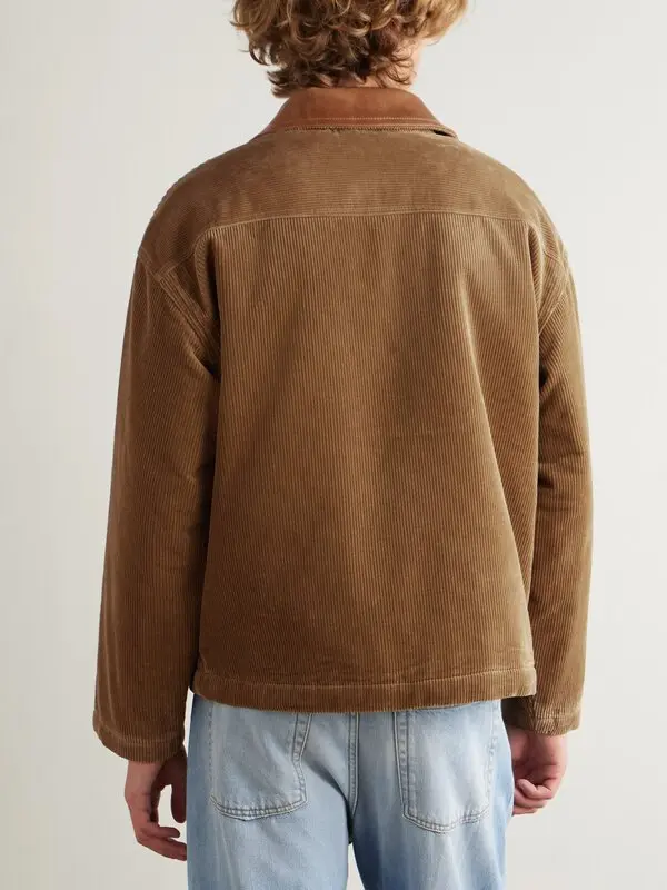 MANAAKI Wiri Leather-trimmed Corduroy Jacket