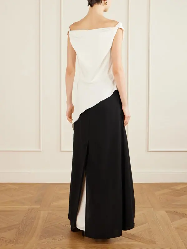 Proenza Schouler Daliah Satin-trimmed Crepe Maxi Dress - White