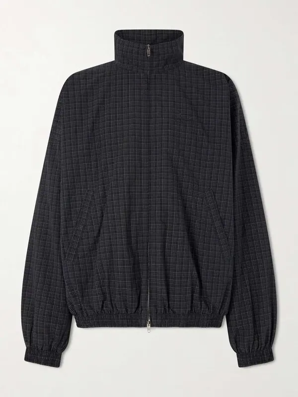 Balenciaga Logo-embroidered Checked Cotton Jacket