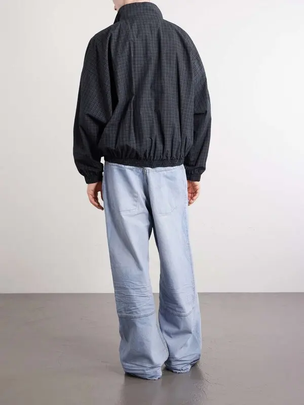 Balenciaga Logo-embroidered Checked Cotton Jacket