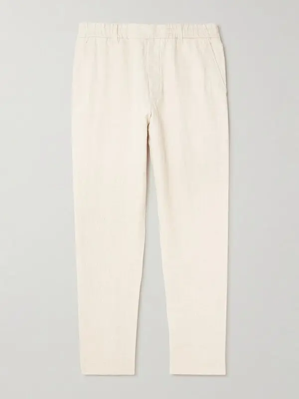 Nn07 Billie 1454 Tapered Linen Trousers - Neutrals