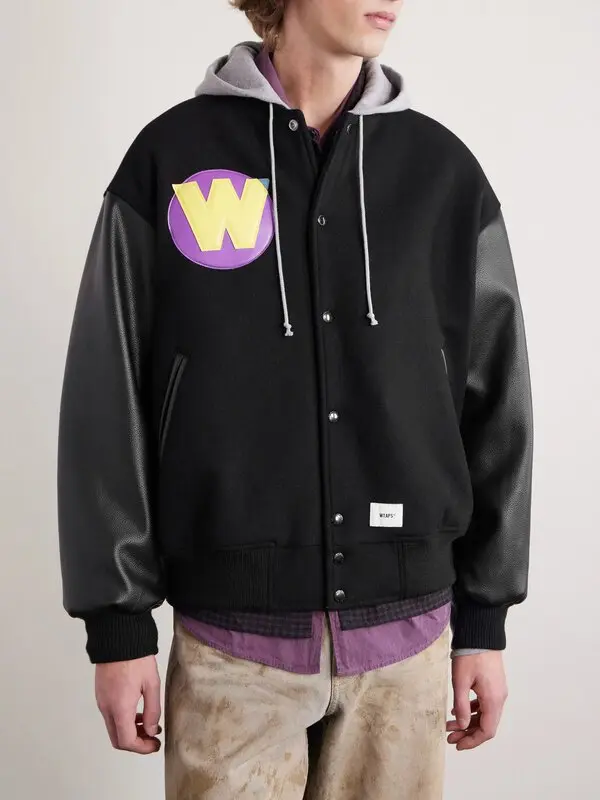 WTAPS Logo-appliquéd Panelled Jacket - Black