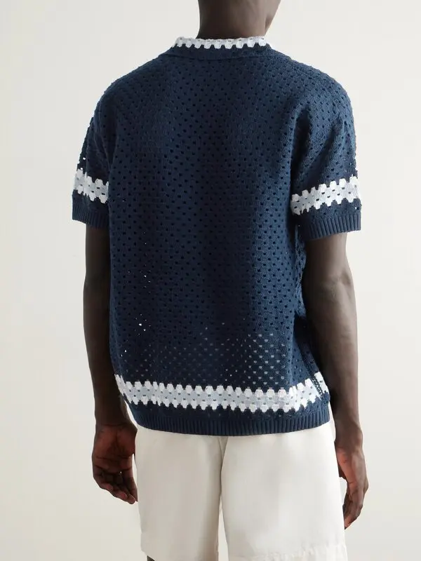 Frescobol Carioca Pinto Crocheted Cotton Shirt