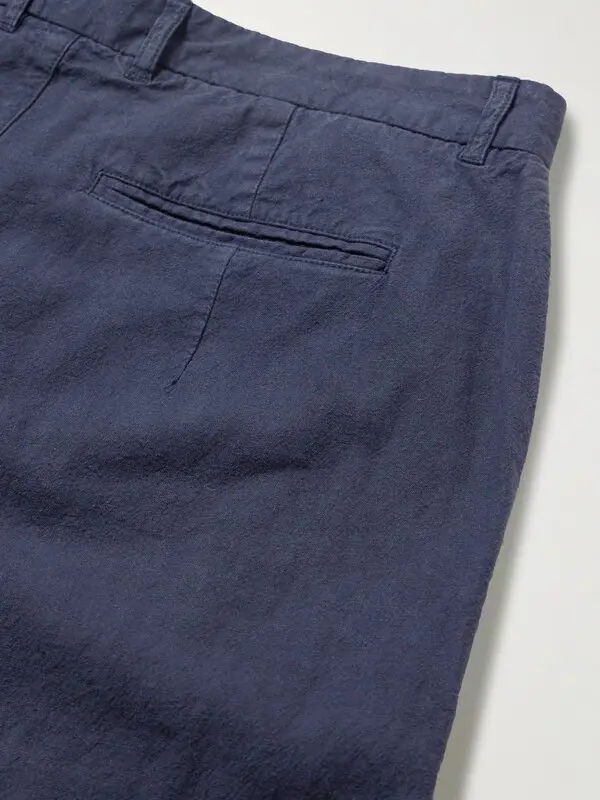 Folk Lunar Linen And Cotton-blend Suit Trousers - Blue