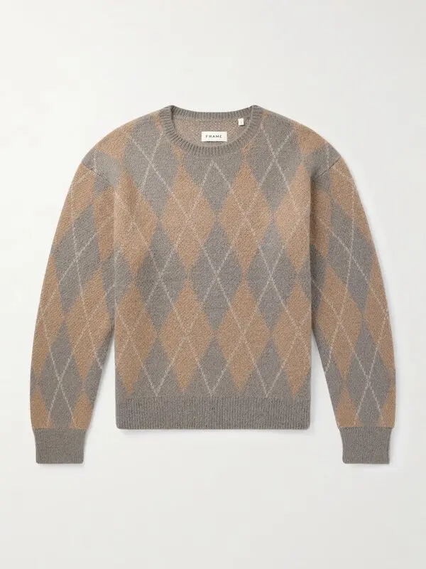 FRAME Argyle Knitted Sweater - Brown