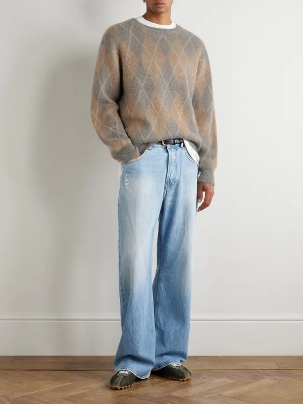 FRAME Argyle Knitted Sweater - Brown