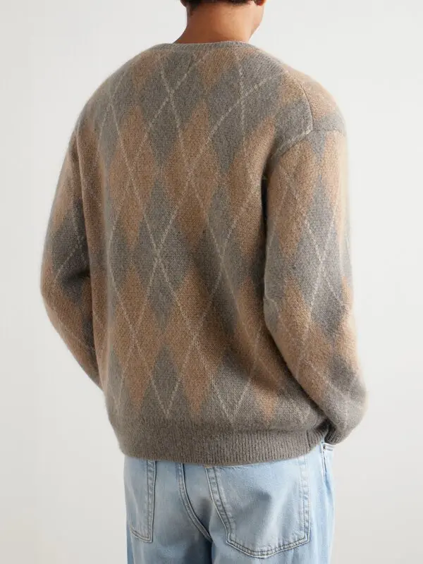 FRAME Argyle Knitted Sweater - Brown