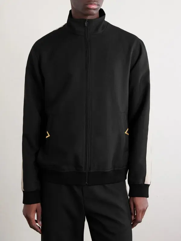 Valentino Garavani Logo-appliqued Drill Zip-up Sweatshirt