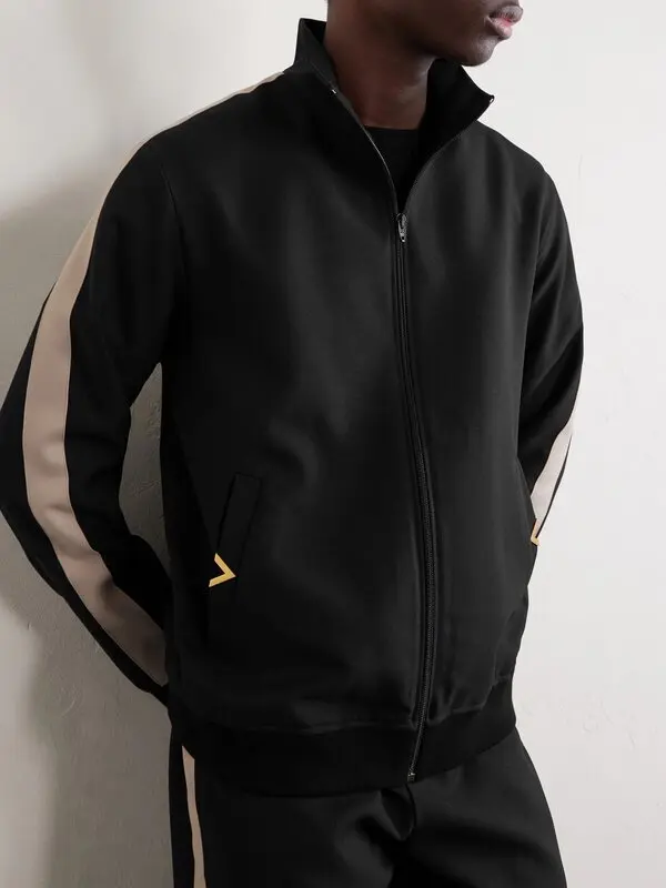 Valentino Garavani Logo-appliqued Drill Zip-up Sweatshirt