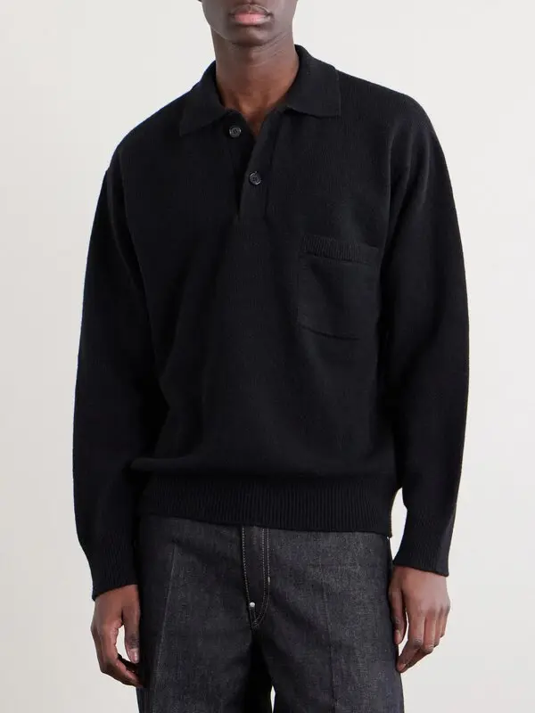 MARGARET HOWELL Merino Wool And Cashmere-blend Polo Shirt
