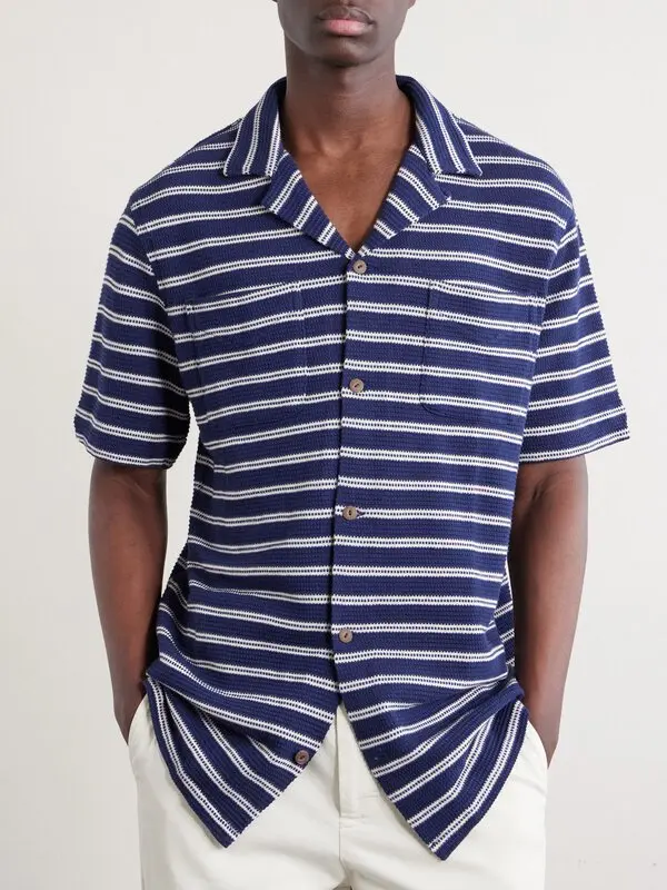Polo Ralph Lauren Striped Cotton-blend Shirt - Blue