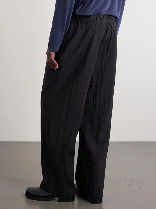 Our Legacy Straight-leg Linen-blend Trousers - Black