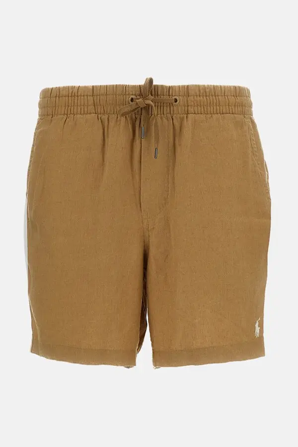 Polo Ralph Lauren Pantaloncini In Lino - Marrone